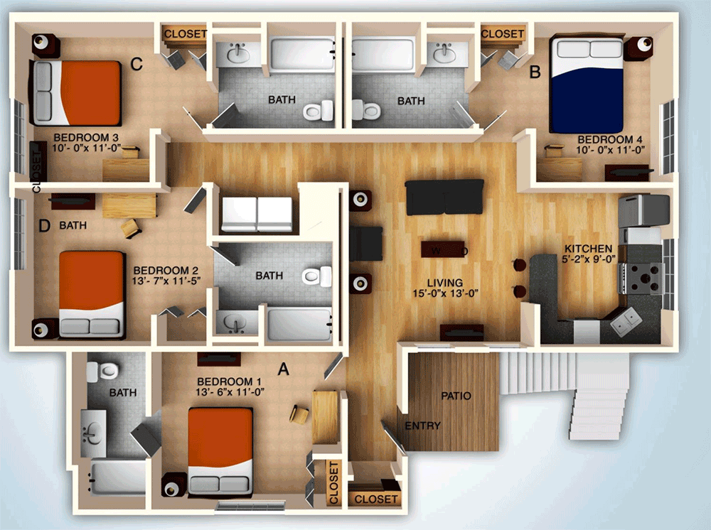 4-BR Student Apartments by WMU